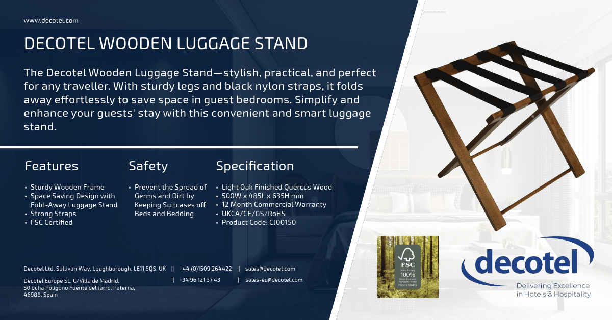 Decotel Wooden Luggage Stand - Decotel Ltd